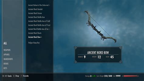 Ancient Nord Bow ID Spawn Commands Value Weight Damage TBM TheBestMods