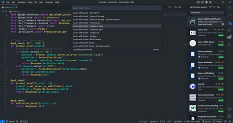 The Best Dark Theme To Be Used For Vscode Python Code With Mosh Forum