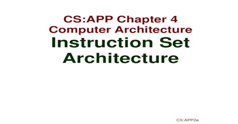 Pdf Csapp Chapter 4 Computer Architecture Instruction Set