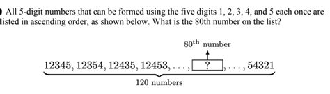 Solved All 5 Digit Numbers That Can Be Formed Using The Five Digits 1