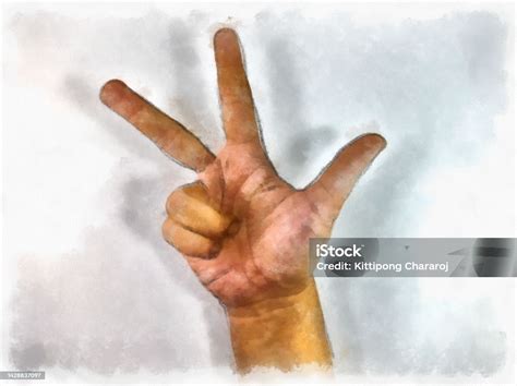 다양한 방법으로 남성 손 수채화 스타일 일러스트 인상파 그림 몸짓에 대한 스톡 벡터 아트 및 기타 이미지 몸짓 보여주기 부분의 Istock