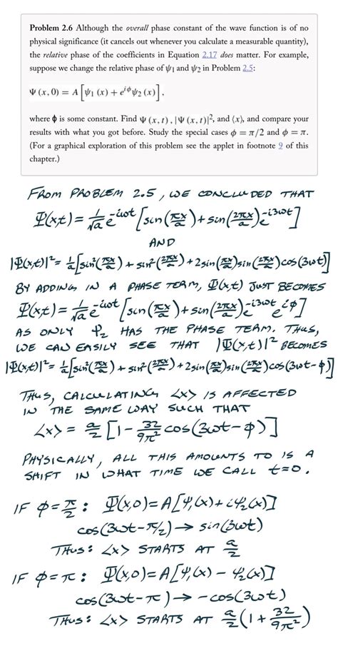 Problem 2 6 Griffiths Intro To Qm Tru Physics