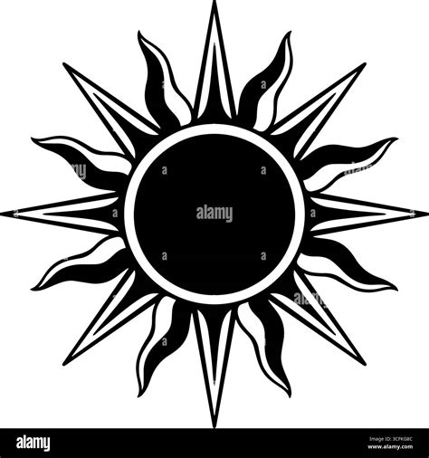 Vintage Sun Engraving Style Esoteric And Occult Symbol Vector
