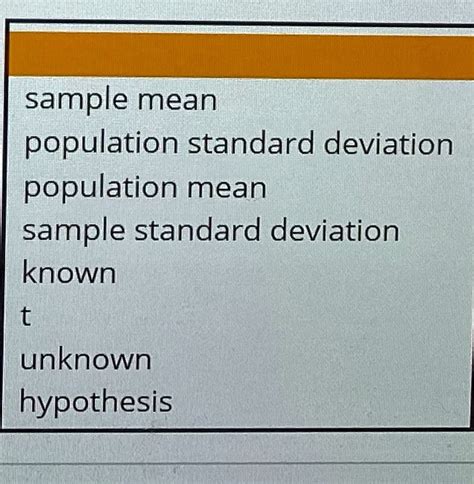 Solved Sample Mean Population Standard Deviation Population Mean