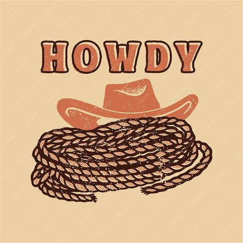 Premium Vector Howdy Illustration Hat Graphic Rope Design Rodeo