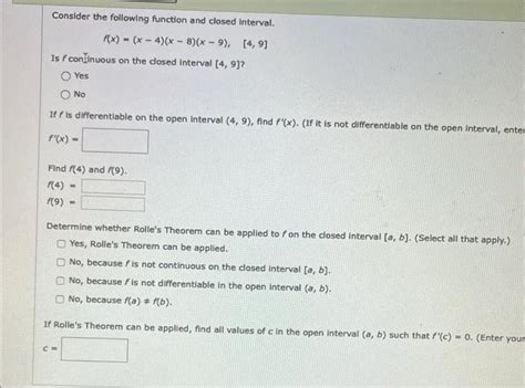 solved consider the following function and closed interval