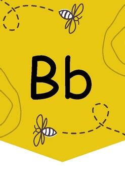 Alphabet Bunting Upper And Lower Case Bee Themed By Uk Primary Learning