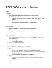 EECS 3000 Midterm Review Docx EECS 3000 Midterm Review Chapter 1 Cyberethics Is The Study Of