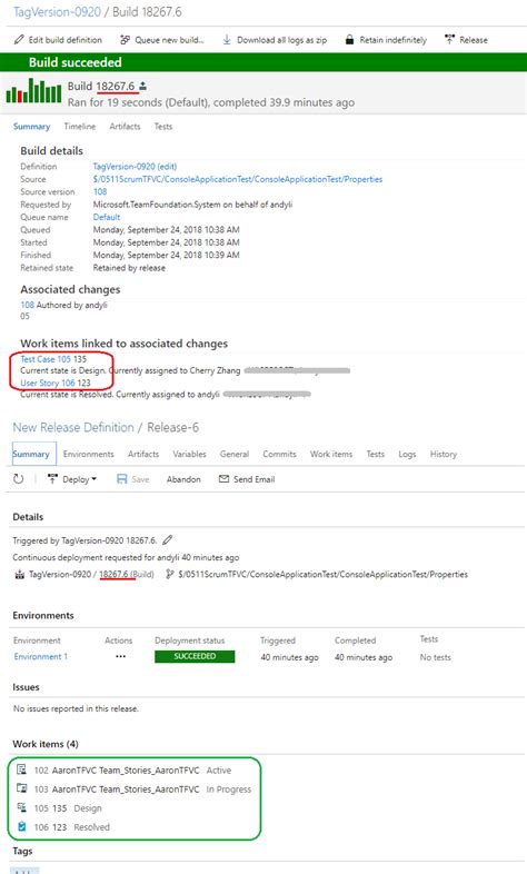 In Tfs 2018 How Do I Get Linked Work Items To Show Up In A Release