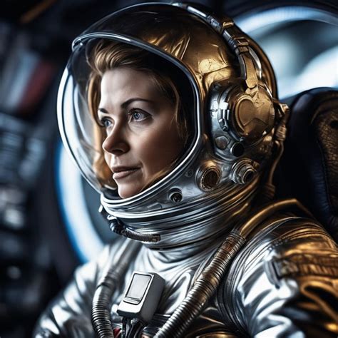Playground Female Astronaut In Metallic Spacesuit In 2024 Space