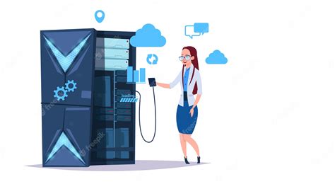 Premium Vector Data Storage Cloud Center With Hosting Servers And