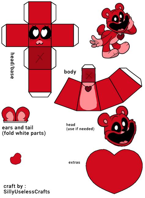 Bobby Bearhug Paper Craft Poppy Playtime Smiling Critters Paper Doll Printable Templates