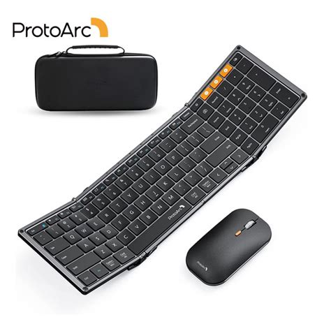 Protoarc Xkm01 Tri Fold Bluetooth Wireless Keyboard And Mouse Combo Protable Slim 2 4g Full Size