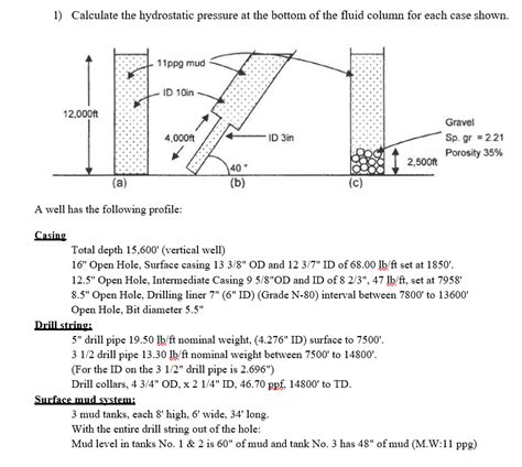 1 Calculate The Hydrostatic Pressure At The Bottom