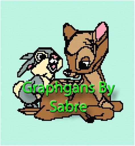 Bambi And Thumper Crochet Afghan Graph Pattern Etsy Bambi And Thumper