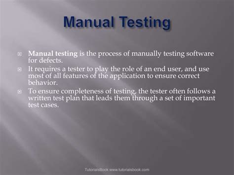 Presents Manual Testing Ppt