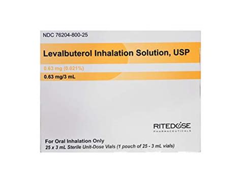 Amazon Pharmacy Levalbuterol Generic For Xopenex Inhalation Solution