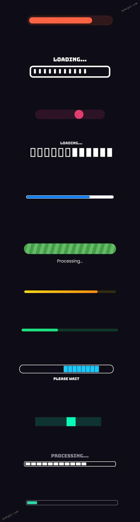 12个loading Bars等待加载进度条动画元素ae源文件ae模板新cg儿newcger