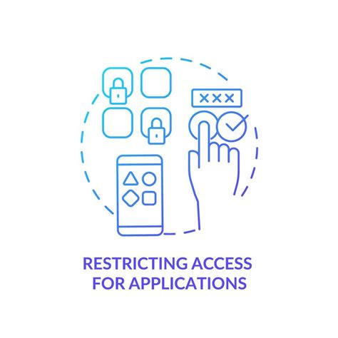 Restricting Access For Applications Blue Gradient Concept Icon