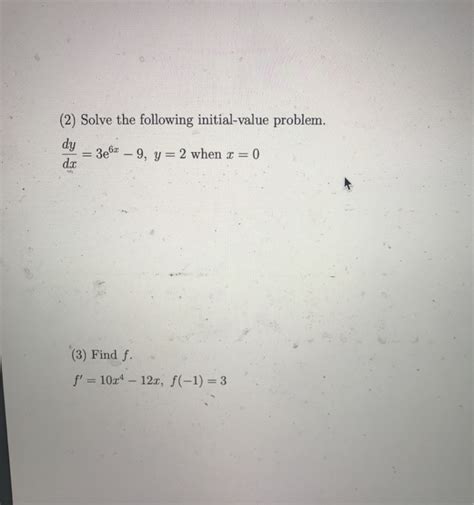 Solved (2) Solve the following initial-value problem. ay = | Chegg.com