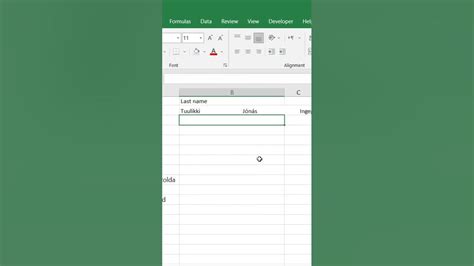 Last Name Excelformula Office Dataanalytics Excel Learning Spreadsheet Shortcut Official