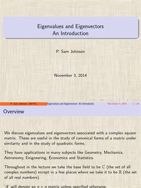 Introduction Of Eigenvalues And Eigenvectors Pdf Eigenvalues And