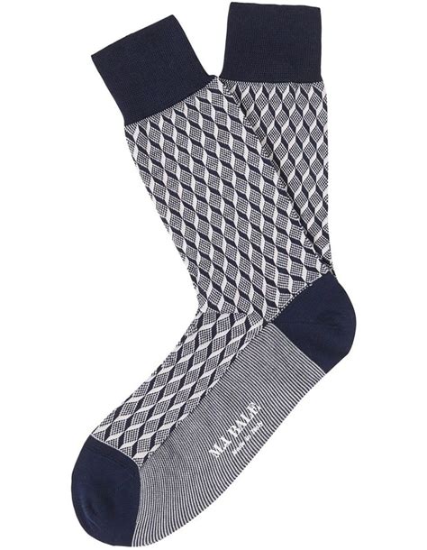 Mj Bale Carpine Geo Jacquard Sock In Navy Multi Myer