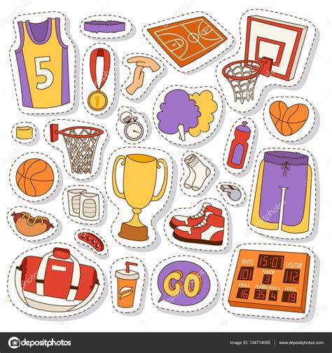 Basketball stickers icons vector. Stock Vector Image by ©adekvat #134714056