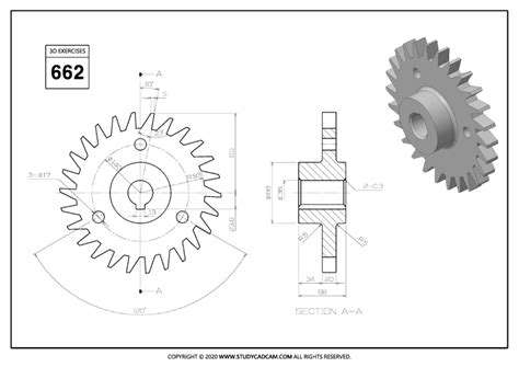 Gear Drawing 3d