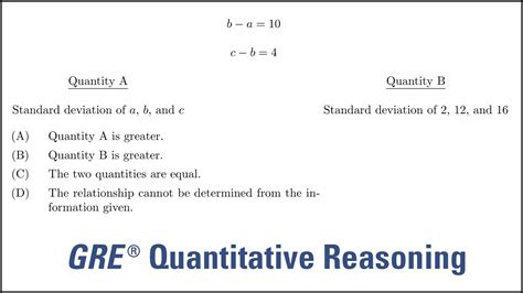 Standard Deviation Gre Quantitative Reasoning Practice Question 10 Youtube