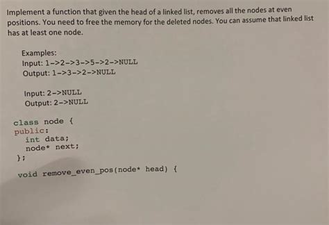 solved implement a function that given the head of a linked