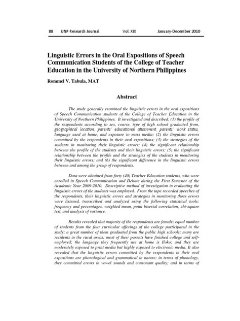 Linguisticerrorsintheoralexpositionsofspeechcommunicationstudentsofthec Linguisticerrorsintheoralexpositionsofspeechcommunicationstudentsofthec