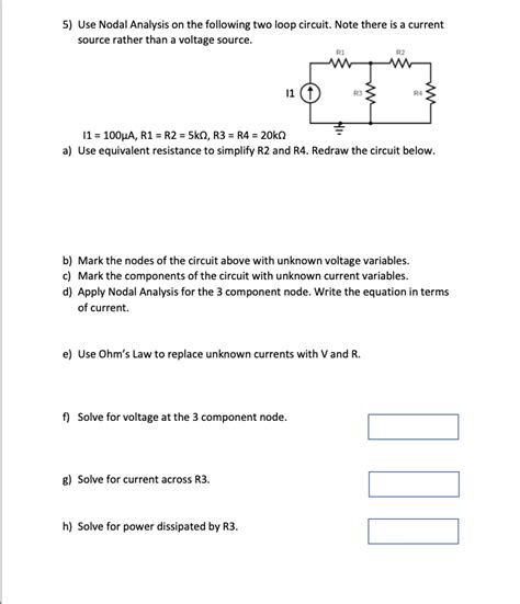 Solved 5 Use Nodal Analysis On The Following Two Loop
