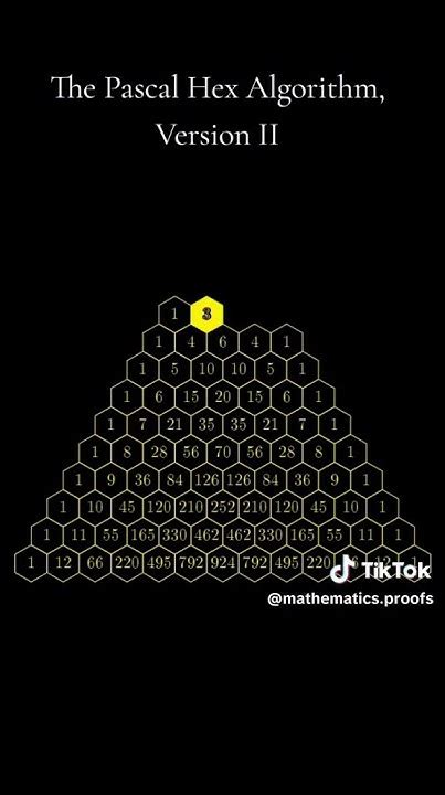 Pascals Triangle Pascals Sequence Forming Within Hexagons
