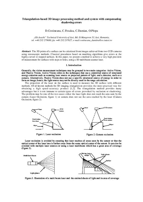 Pdf Triangulation Based 3d Image Processing Method And System With