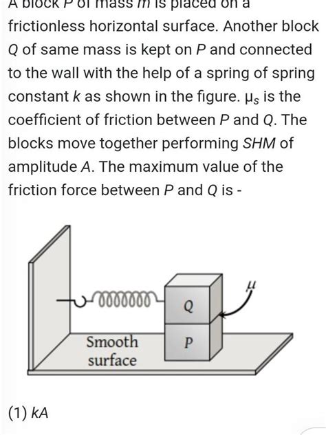 Answered A Block P Of Mass M Is Placed On A Frictionless Horizontal