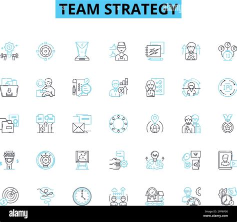 Team Strategy Linear Icons Set Collaboration Unity Synergy Cohesion Consensus Alignment