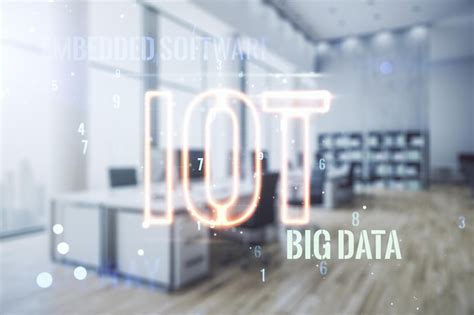 현대 가구 교실 배경 미래 기술 개념 다중 노출에 대한 창조적 인 Iot 그림 프리미엄 사진