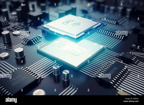3d Rendering Circuit Board Technology Background Central Computer Processors Cpu Concept