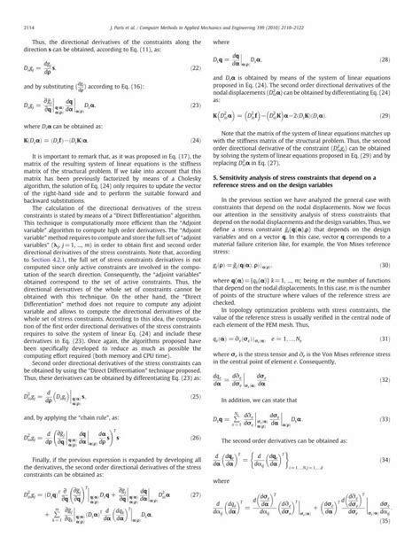 pdf stress constraints sensitivity analysis in structural topology