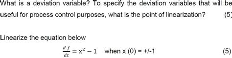Solved What Is A Deviation Variable To Specify The Chegg
