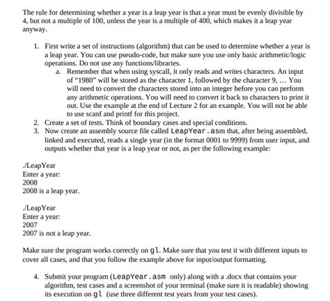 Solved The Rule For Determining Whether A Year Is A Leap
