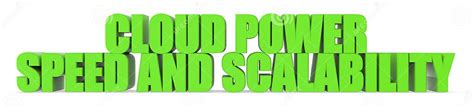 Cloud Power Speed And Scalability 3d Text Stock Illustration