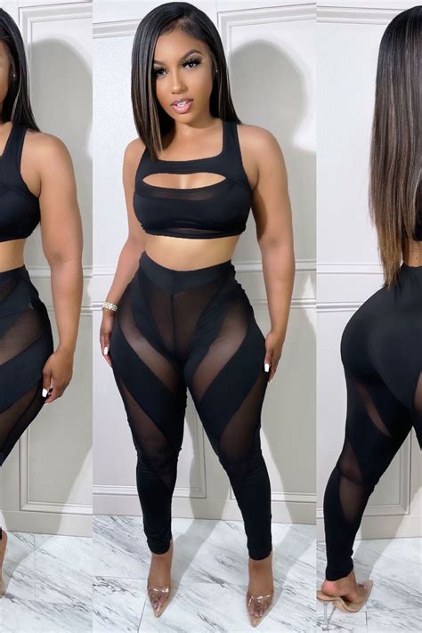 Mesh Crop Set Black ShopperBoard