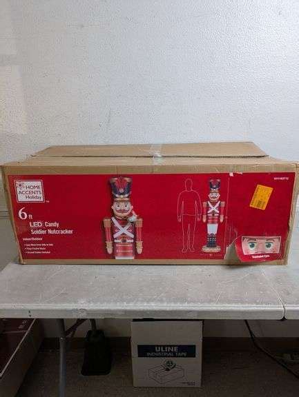 Home Accents Holiday 6ft Led Candy Soldier Nutcracker Open Box See