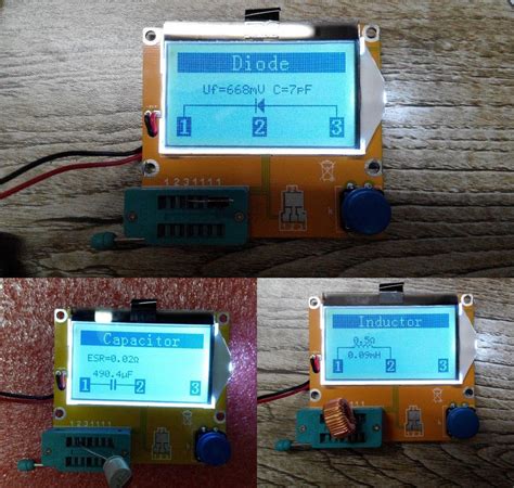 Купить ESR-t4 mega328 цифровой транзистор тестер диод триод емкость esr ...