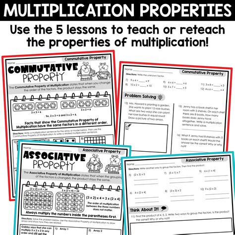 Free Associative Property Of Multiplication 3rd Grade Worksheet