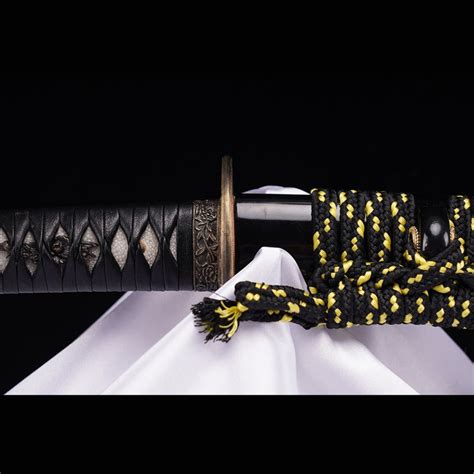 Hand Forged Japanese Wakizashi Sword Folded Steel Clay Tempered Brass