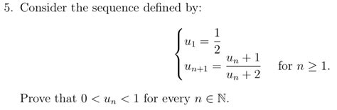 solved 5 consider the sequence defined by un 1 un 1
