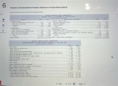 Solved Problem 235 Spreadsheet Problem Free Cash Flow